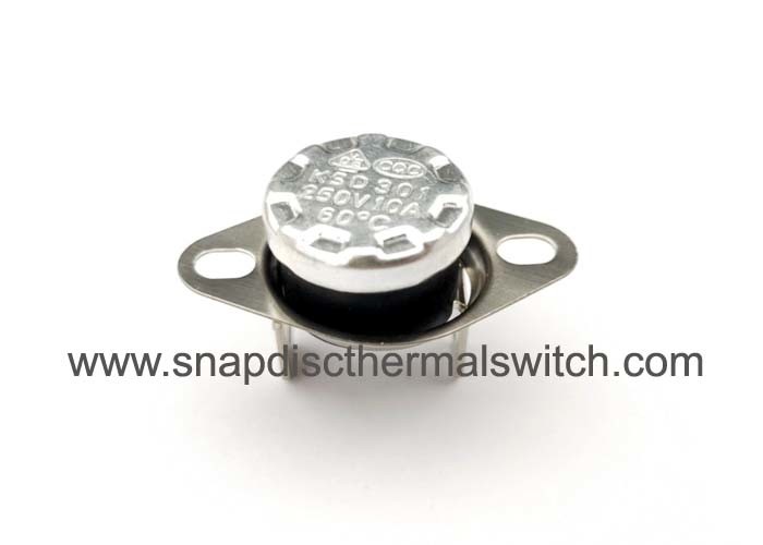 250A 10A 60 Deg C KSD301 Snap Disc Thermal Switch Auto Reset With UL TUV