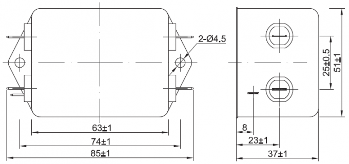High Performance Ac Line Noise Filter 50/60Hz Nominal Center Frequency