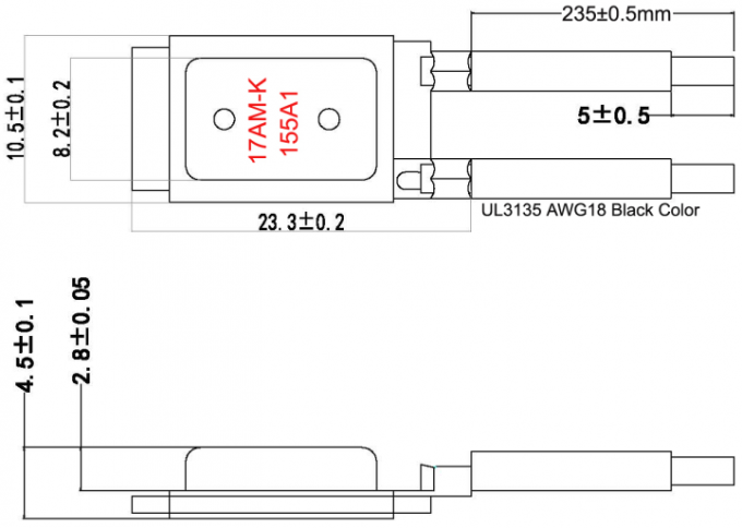 Auto Reset Bimetal Thermal Switch Surface Mount For Ballast 155 Deg C