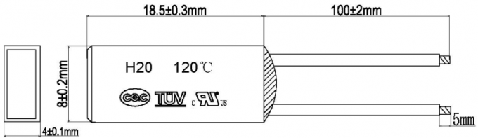 H20 Series Thermal Cutoff Switch 250V 10A 120 Deg C Overheat Protection